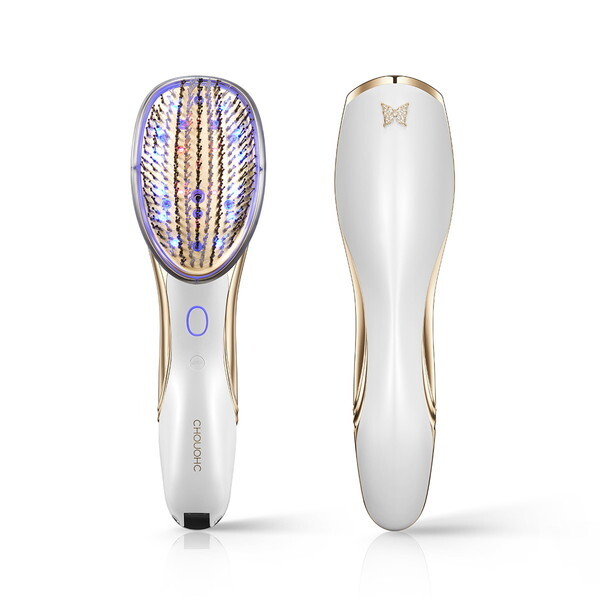頭皮ケア ブラシ 頭皮マッサージ マイナスイオン 3モード 集中ケア CHOUCHOU イオングロウLEDブラシ  CMBI-WH-01