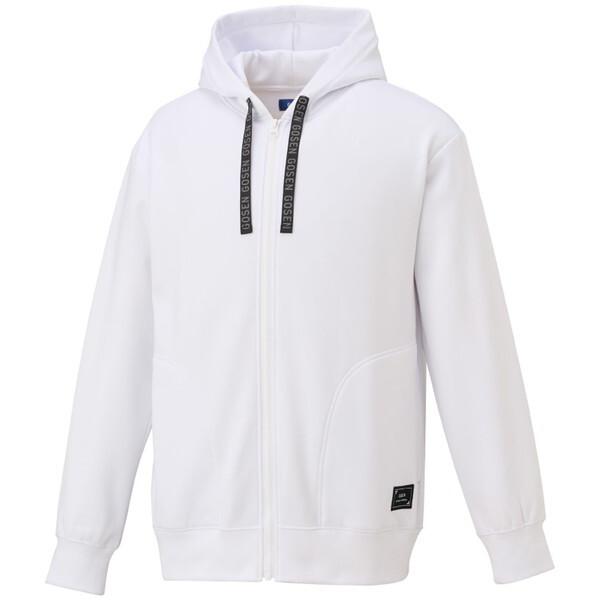GOSEN ゴーセン スポーツウエア 裏起毛ストレッチジップアップパーカー ホワイト O W2540 30