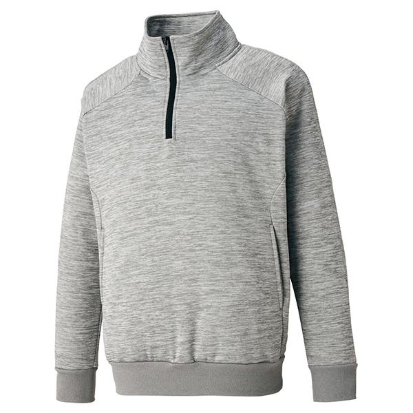 ZETT ゼット 野球ウエア HEAT-Z 裏起毛スタンドハーフジップジャケット グレー M BOS315 1500