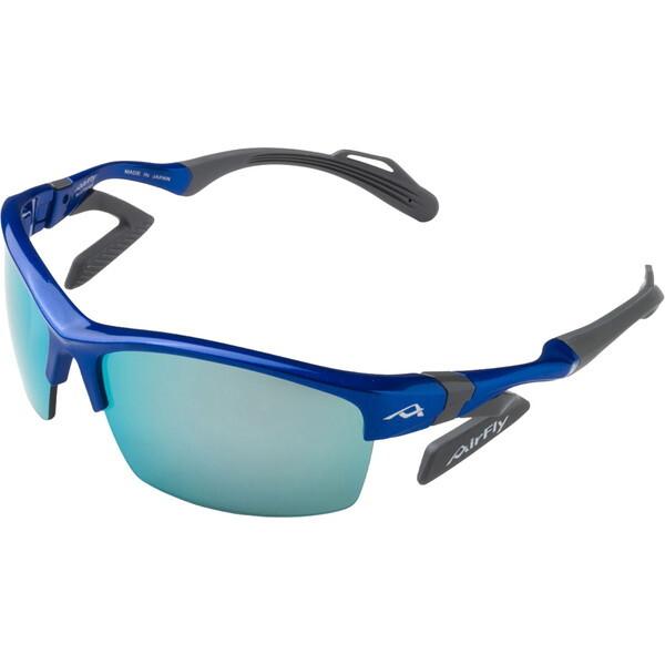 AirFly エアフライ AF-303 C-3 鼻パッドのないスポーツサングラス AF-303 C-3 BLUE フレーム/ブルー、レンズ/アクアブルーミラー