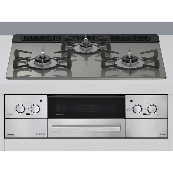 Rinnai RHS31W42J3RSTW-LP クラシックミラー Lisse(リッセ) [ビルトインガスコンロ （プロパンガス用・3口・左右強火力タイプ・幅60cm）]