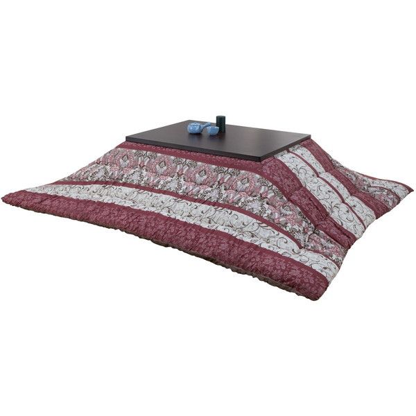 こたつ 布団 ファミリー・ライフ こたつ掛布団「ヴィオラ」 エンジ 205×285cm 裏面起毛加工 (a2623920) メーカー直送