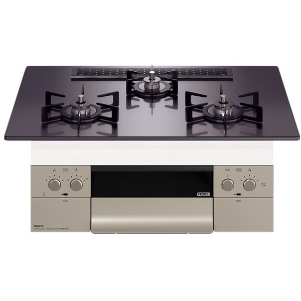 NORITZ N3WU2PWASQSTEC-13A Orche S-FLAT [ビルトインガスコンロ (都市ガス用 3口 両側強火力 75cmタイプ)]