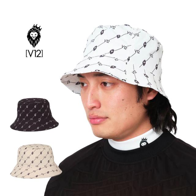 V12 ブィトゥエルブ バケットハット v122420-cp05  キャップ ゴルフ バケハ  黒 白 ネイビー 紺 ブラック ホワイト  旅行  カジュアル シンプル デザイン