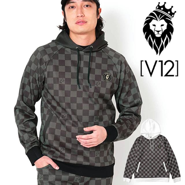 ポイント10% V12 ブィトゥエルブ DAM PARKA ダム パーカー ブロック チェック ロゴ フード GOLF ギフト 誕生日 ...