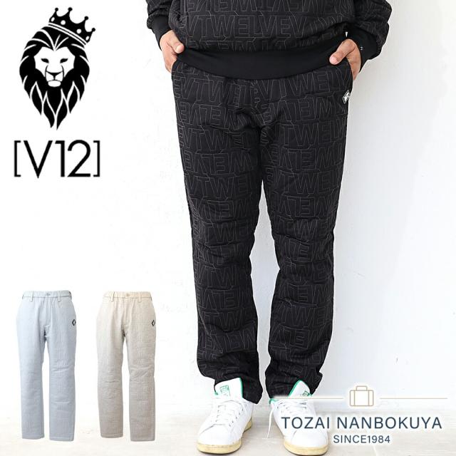V12 ブィトゥエルブ ZF WARM PANTS ゼロフィット ウォーム パンツ ステッチ ロゴ ゴルフ GOLF 保温 撥水 ストレッチ カジュアル 誕生日  v122421-pn14