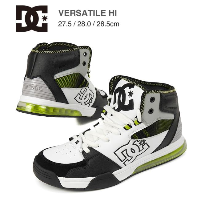 【箱アウトレット】DC SHOES VERSATILE HI スニーカー シューズ 27 28 28.5 ディーシーシューズ  バーサタイル ハイカット メンズ 男性 紳士 DM244025 ADYS200079 白 ホワイト WHITE/BLACK/GREEN WBN sh2123