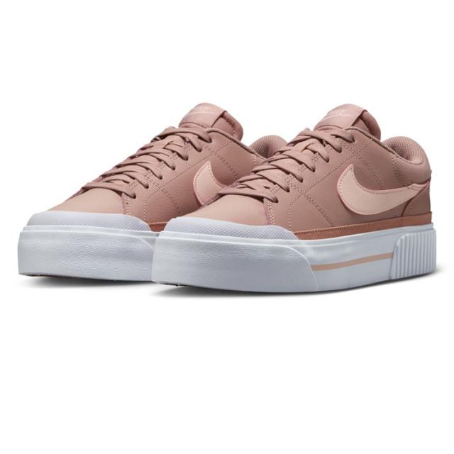 【箱アウトレット】WMNS NIKE COURT LEGACY LIFT スニーカー シューズ レディース 23 23.5 24 24.5 DM7590 601 ローカット ナイキ コート レガシー リフト ウィメンズ 女性 婦人 靴 レースアップ ピンクベージュ PARTICLE PINK/WASHED CORAL sh2217