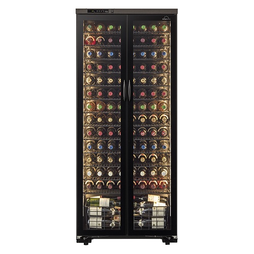 【標準設置料金込】【長期保証付】フォルスター(forster) ST-409FG2-WK ウッドブラック 120本収納 観音開き コンプレッサー式 酷暑対応