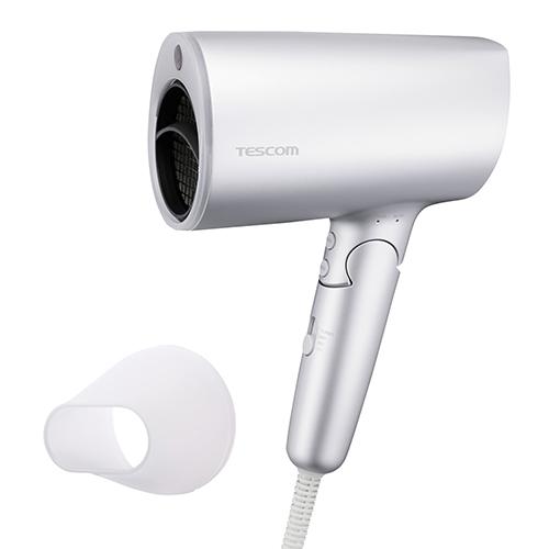 【長期保証付】テスコム(TESCOM) TD713A-S シルバー ドライヤー 大風量 速乾 温度センサー 熱ダメージ配慮 マイナスイオン 1300W 折りたたみ クールショット
