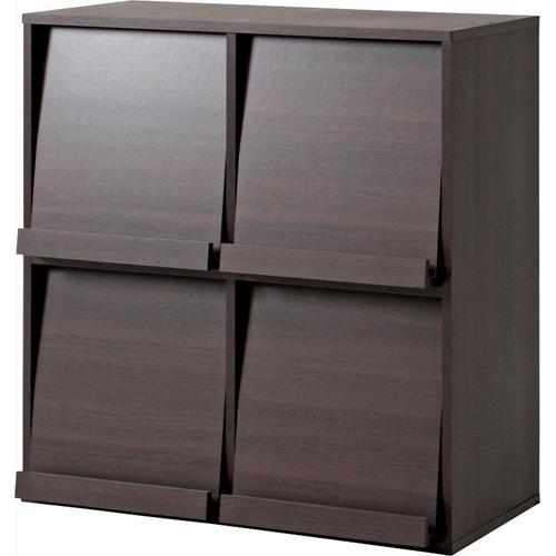 不二貿易 【組立品】 ディスプレイラック ４マス ブラウン ＤＰ８０８５ＢＲ ８１８１８