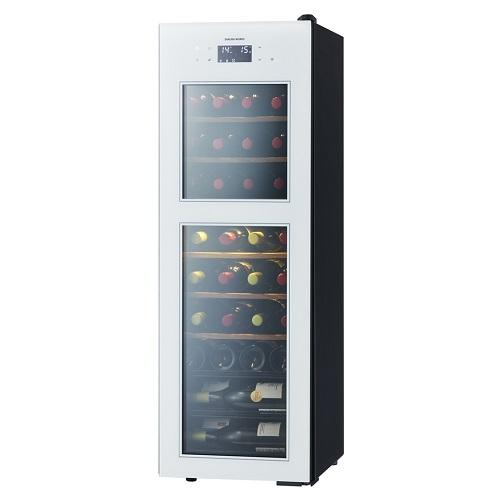 【標準設置料金込】【長期保証付】さくら製作所 SA38-W ホワイトガラス 二温度管理式ワインセラー38本収納