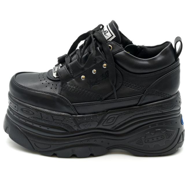 ヨースケ YOSUKE 厚底スニーカー レースアップ ハイソール レディース プラットフォーム 全4色 22.5cm-25cm 黒 白 銀 2605006