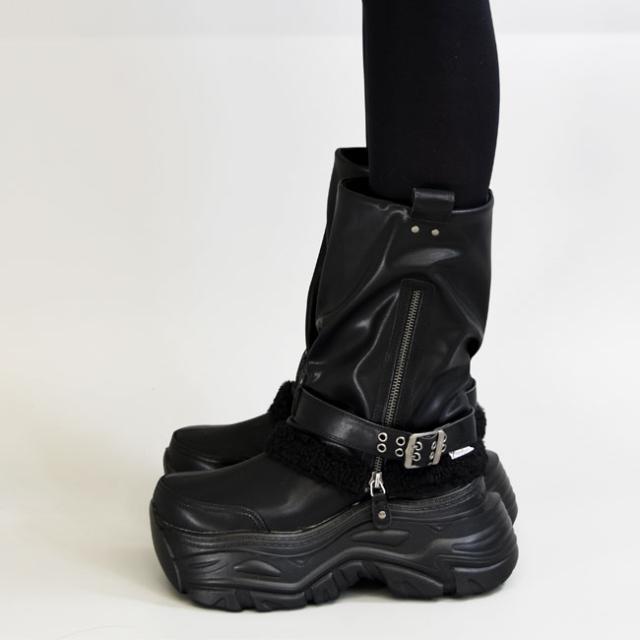 ヨースケ YOSUKE カバーブーツ 厚底ブーツ スニーカーブーツ スカートブーツ レディース 全4色 S M L LL 黒 4460117