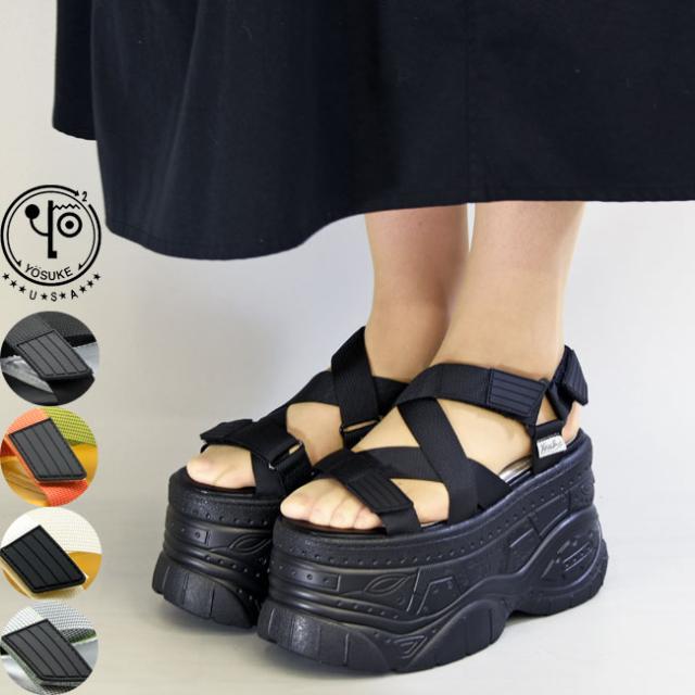 ヨースケ YOSUKE 厚底サンダル ストラップ スポーツサンダル レディース 全4色 22.5-25 黒 白 2601178