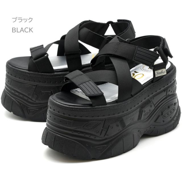 ヨースケ YOSUKE 厚底サンダル ストラップ スポーツサンダル レディース 全4色 22.5-25 黒 白 2601178 ヨースケ YOSUKE 厚底サンダル ストラップ スポーツサンダル