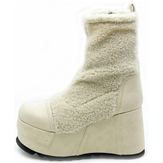 ヨースケ YOSUKE 厚底ブーツ ストレッチブーツ ショートブーツ ハイソール レディース 全4色 S-LL ブラック 黒 白 4460088