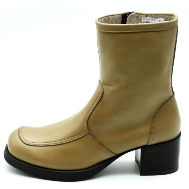 あしながおじさん ショートブーツ 厚底ブーツ 日本製 本革 レザー