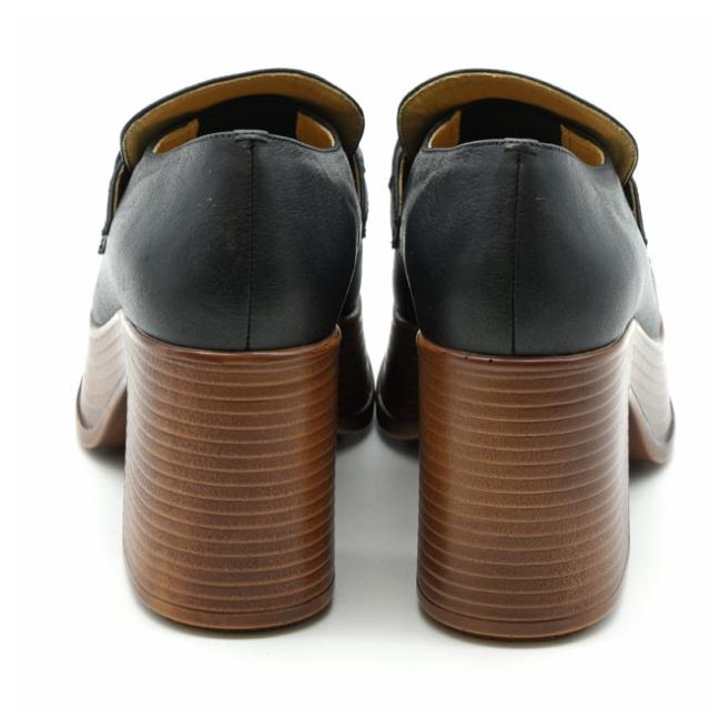 あしながおじさん 厚底ローファー チャンキーヒール 本革 レザー