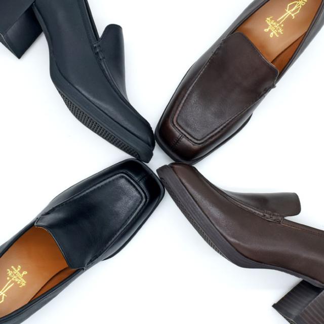 あしながおじさん スリッポン 厚底ローファー マニッシュ ローファー パンプス チャンキーヒール 本革 レザー レディース 2810559 (予約)は3〜5営業日後の出荷です。