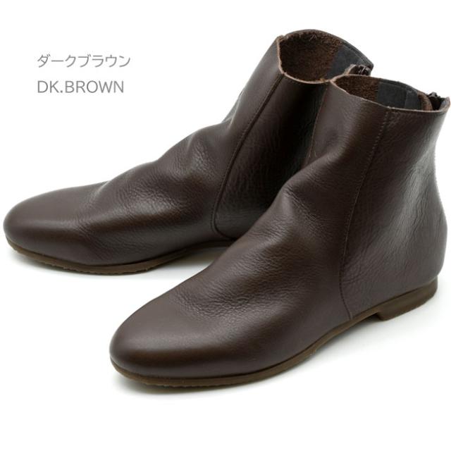 ショートブーツ レザーブーツ くしゅブーツ かかとファスナー 本革