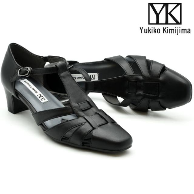 ユキコ キミジマ Yukiko Kimijima グルカシューズ グルカサンダル レディース パンプス 本革 レザー 22-24.5 黒 9006 (予約)は3〜5営業日後の出荷です。