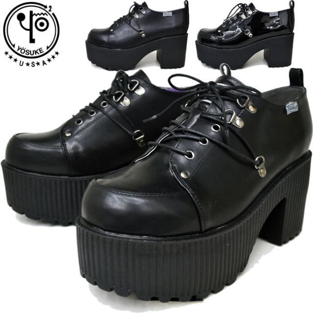 ヨースケ YOSUKE 厚底シューズ レースアップシューズ メンズ ブラック 新作 2608067 (予約)は9月上旬頃〜入荷予定