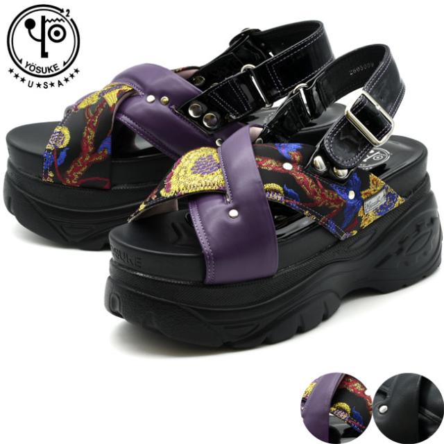 ヨースケ YOSUKE 厚底サンダル スポーツサンダル ストラップサンダル メンズ 26 27 28 黒 ブラック 2608504