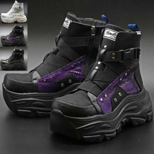 ヨースケ YOSUKE スニーカーブーツ 厚底ブーツ ショートブーツ ベルテッドブーツ メンズ ブラック 黒 全3色 26 27 4468021 (予約)は8月上旬頃〜入荷予定