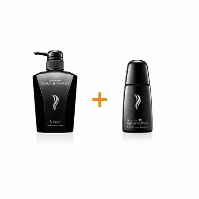 おすすめヘアケアセット(プレミアムブラックシャンプー1本+プレミアムグローパワー1本)