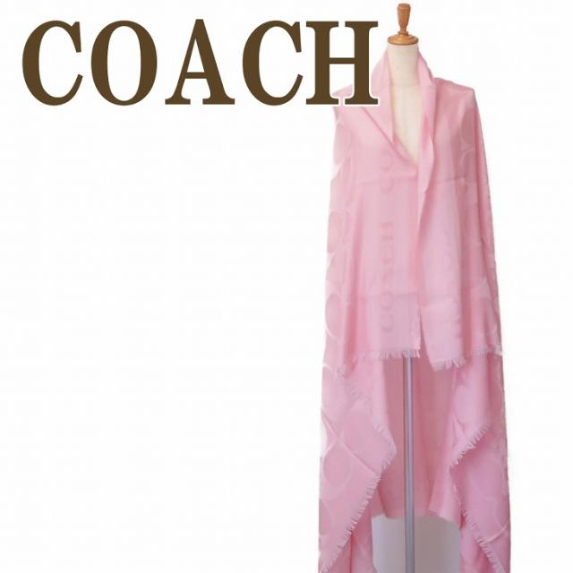 コーチ COACH マフラー レディース ストール ショール 大判 シグネチャー ウール混 ピンク 89794S9M ブランド 人気