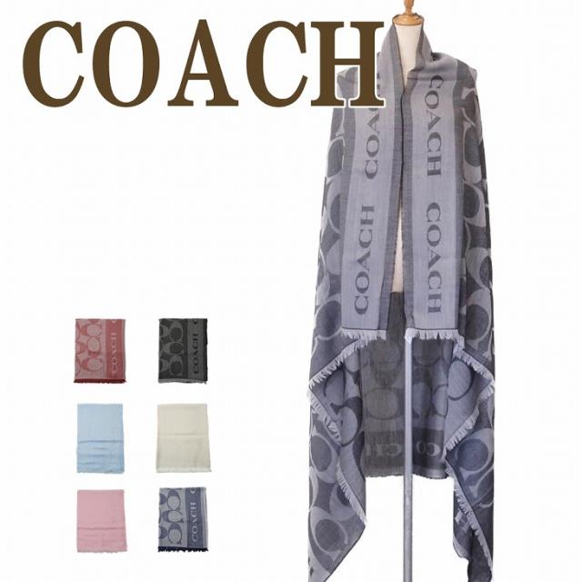 コーチ COACH マフラー レディース ストール ショール 大判 シグネチャー ウール混 ブラック 黒 ピンク 89794 ブランド 人気