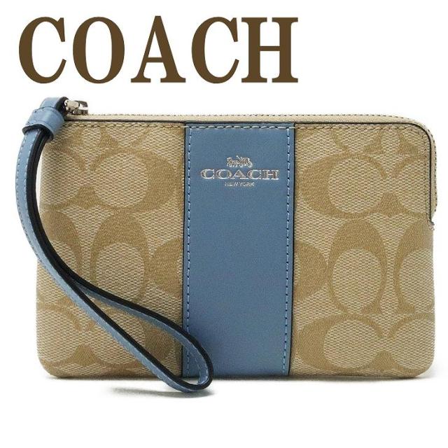 コーチ COACH ポーチ レディース ハンドポーチ リストレット クラッチ 財布 ハンドバッグ シグネチャー 58035SVQNQ 【ネコポス】 ブランド 人気