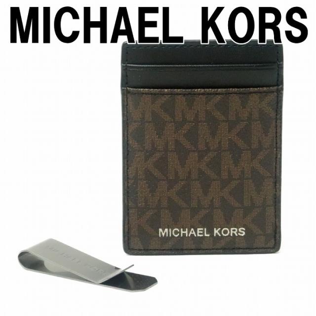 マイケルコース MICHAEL KORS 財布 メンズ マネークリップ カードケース 名刺入れ ギフトセット 37H9LGFD1B-BROWN 【ネコポス】 ブランド 人気