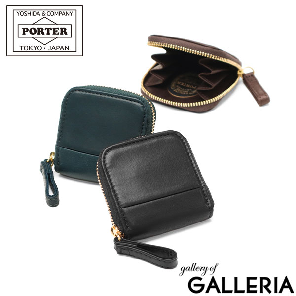 ポーター ワイズ ケース 341-01321 吉田カバン PORTER WISE COIN CASE 小銭入れ メンズ レディース 革 ブランド おしゃれ 小さい 財布 レザー シンプル おしゃれ ブラック ファスナー ラウンドファスナー 日本製