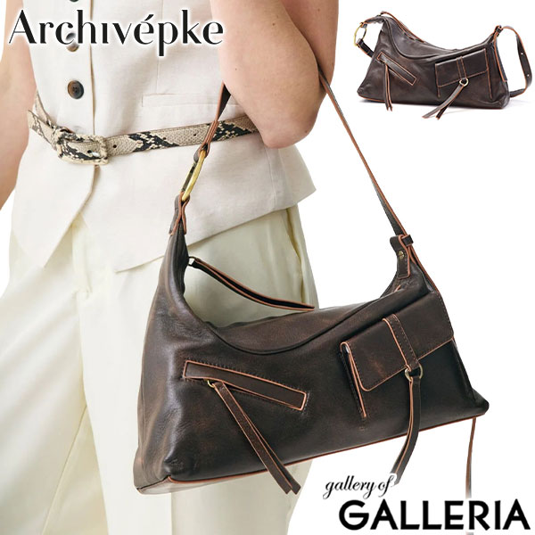 【商品レビューで＋5％】アーカイブエプク ショルダーバッグ レディース Archivepke 肩掛け ハンドバッグ 手持ち 軽量 レザー 革 羊革 上品  A5 Rider shoulder bag OVBAX25032