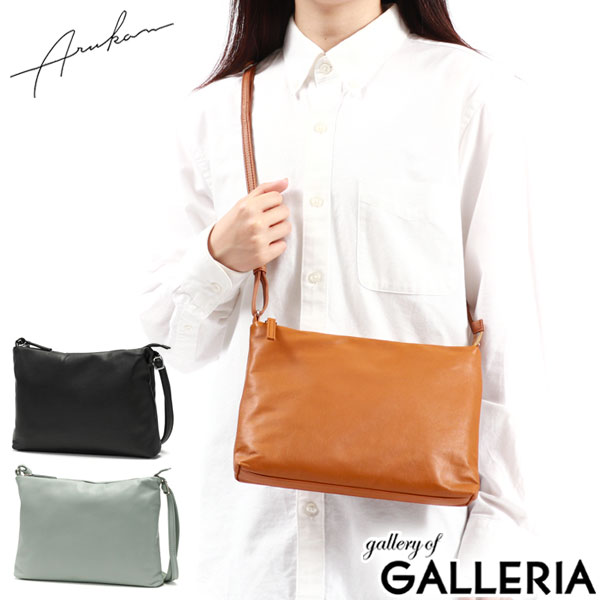 【商品レビューで＋5％】アルカン ショルダーバッグ Arukan F fukuro ポシェット バッグ 小さめ 軽量 革 本革 レディース 4014-702