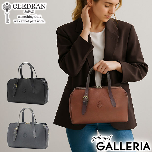 【商品レビューで＋5％】クレドラン ボストンバッグ レディース 牛革 レザー バッグ 小さめ CLEDRAN ブランド 大人 女性 ミニボストン スクエア型 トートバッグ A5 軽量 カジュアル おしゃれ 上品 お出かけ GALE POCKET BOSTON CL-3817