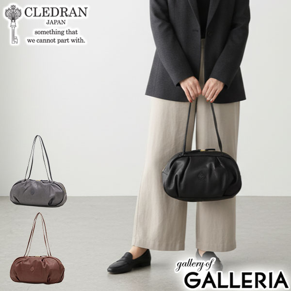 【商品レビューで＋5％】クレドラン ボストンバッグ レディース CLEDRAN バッグ 小さめ ブランド ミニ 大人 本革 肩掛け レザー 日本製 GALE TUCK BOSTON CL-3848