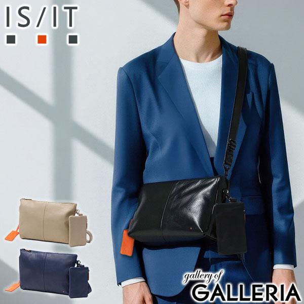 【商品レビューで＋5％】IS/IT ショルダーバッグ メンズ 斜めがけバッグ 小さめ イズイット かっこいい ブランド 斜めがけ 革 軽量 B5 本革 2WAY DISH 945101