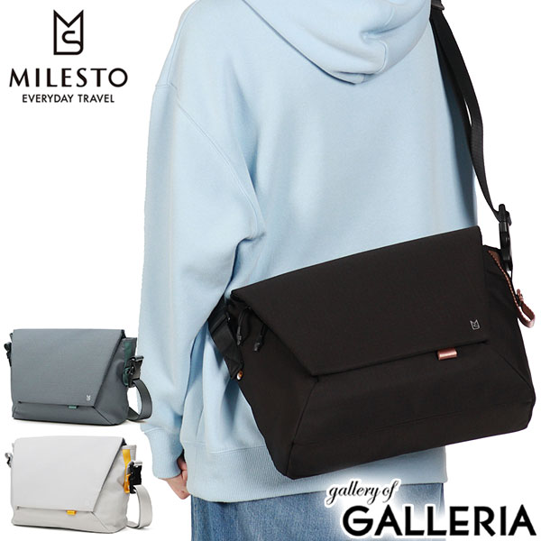 【商品レビューで＋5％】ミレスト ショルダーバッグ メンズ レディース 斜め掛けバッグ ブランド MILESTO バッグ 斜めがけ 大きめ A4 大人 軽量 撥水加工 収納力 Hutte メッセンジャーバッグ L MLS941