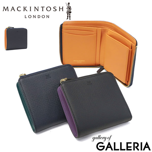 【商品レビューで＋5％】マッキントッシュ ロンドン 二つ折り財布 メンズ レディース BOX型小銭入れ MACKINTOSH LONDON 小銭入れあり L字ファスナー EM WMKL6060089