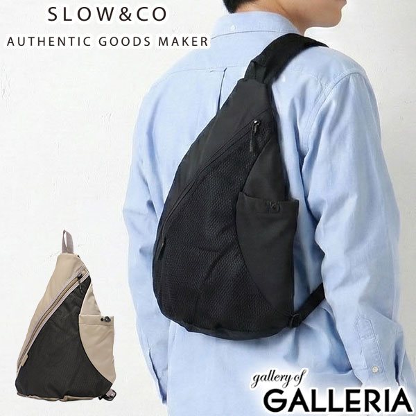 【商品レビューで＋5％】SLOW ボディバッグ 大きめ スロウ バッグ ブランド 軽量 三角 ショルダーバッグ 弱撥水 B5 Nylon Triangle Shoulder Bag 858S63R