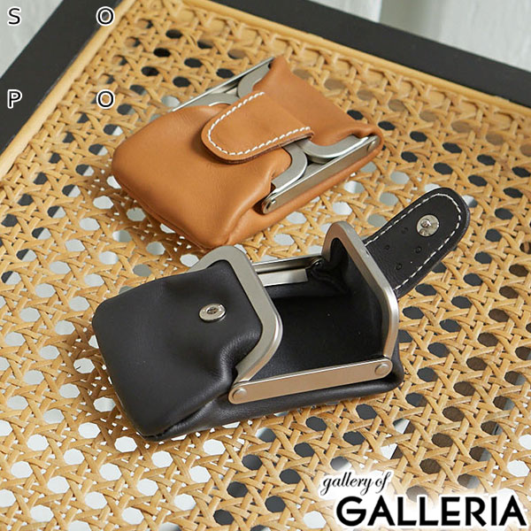 【商品レビューで＋5％】ソポ ケース メンズ レディース かわいい 革 SOPO 財布 コンパクト ブランド がま口 小銭入れ ミニ W-GAMA PURSE-SLIM/DEG SO28