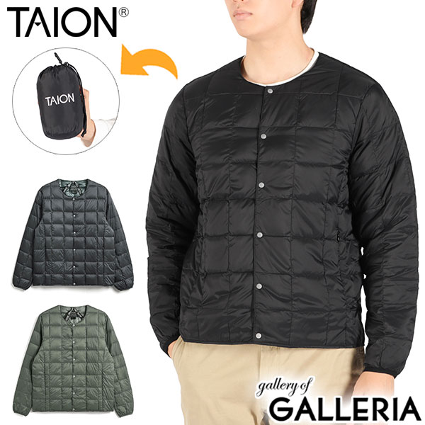 【商品レビューで＋5％】タイオン ダウンジャケット メンズ レディース 冬 TAION BASIC LINE ベーシック クルーネックボタン インナーダウンジャケット TAION-104