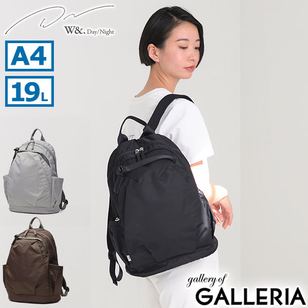 【商品レビューで＋5％】ダブルアンドデイナイト リュック レディース 通学 W&.Day/Night 軽量 通勤 おしゃれ  バックパック 4 19L Aurinko ラウンドリュック 15174 wsb
