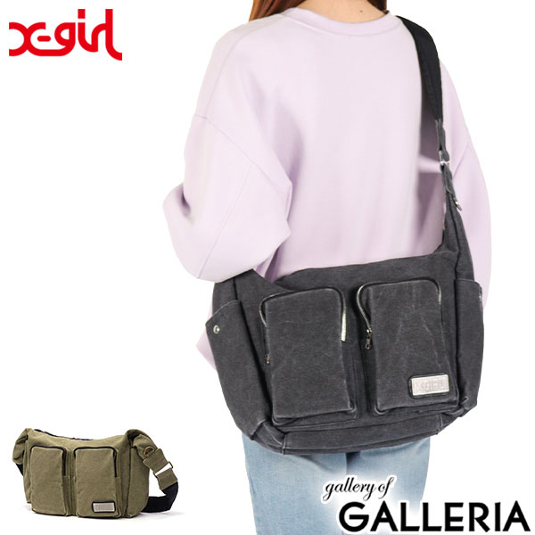 【商品レビューで＋5％】エックスガール ショルダーバッグ レディース 斜めがけバッグ 大きめ ブランド X-girl 斜めがけ 大人 軽量 可愛い  A4  105251053003