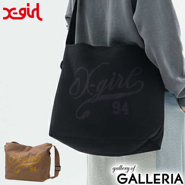 【商品レビューで＋5％】エックスガール ショルダーバッグ レディース 大きめ 通学 X-girl 軽量 ロゴ A4 LOGO AND NUMBER MESSENGER BAG 105253053002