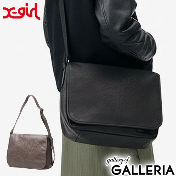 【商品レビューで＋5％】エックスガール ショルダーバッグ レディース 大きめ X-girl TRIBAL HEART FAUX LEATHER MESSENGER BAG 105253053003