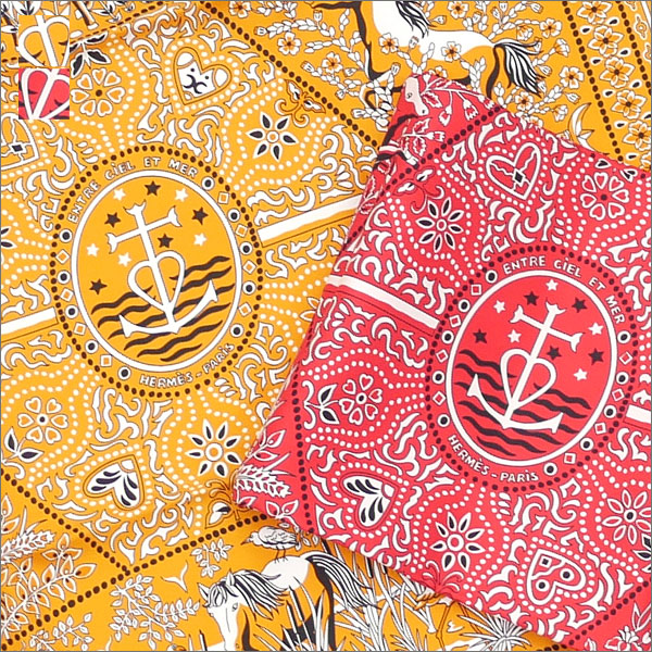 【価格見直しました】新品 HERMES (エルメス) Entre ciel et mer Carres 55 (バンダナ)(スカーフ) 280-000114-013